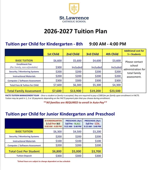 Tuition — St. Lawrence School