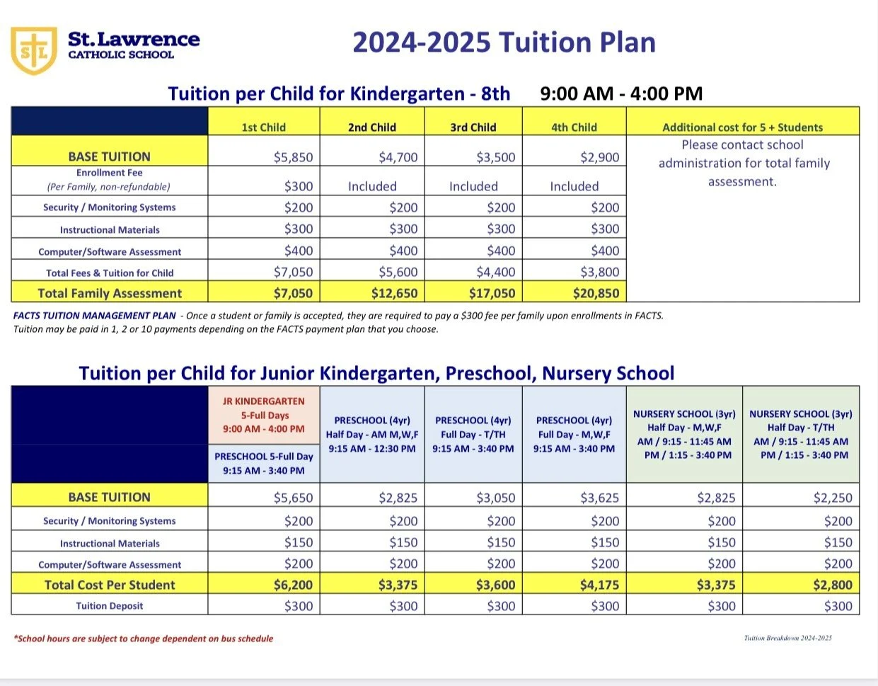 Tuition — St. Lawrence School
