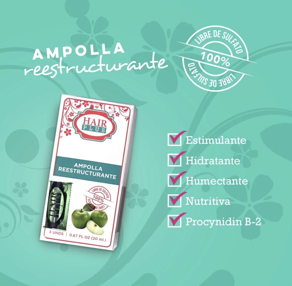 Ampolla Reestructurante 6 PCS — HAIR PLUS USA