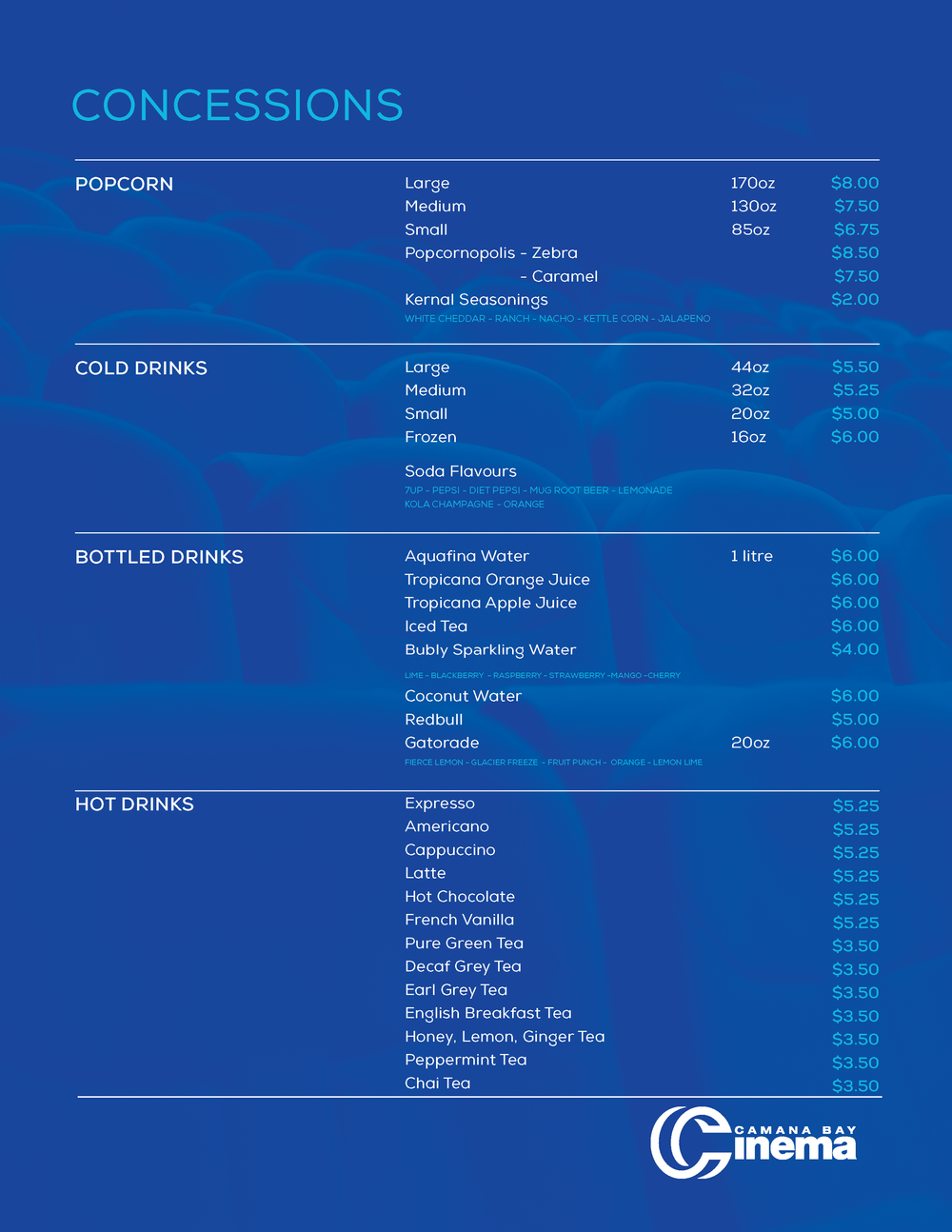 Concessions — CAYMAN BIG SCREEN