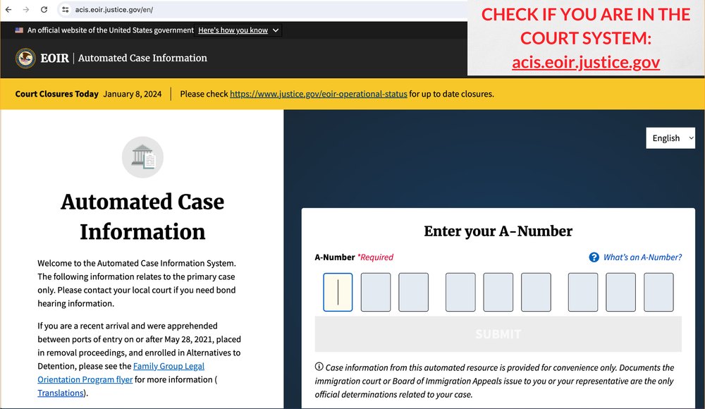 How to Check If You're In the System — RIF Asylum Support