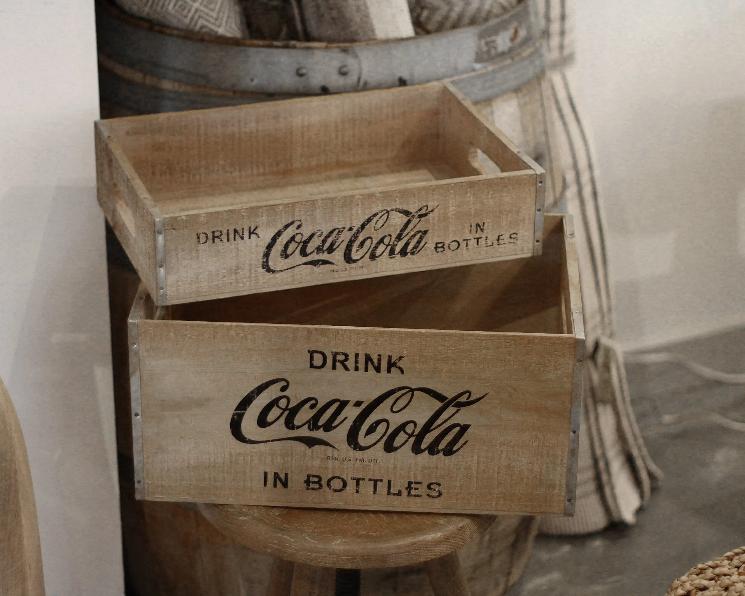Rustic Natural Large Coca-Cola Crate — Crates and Pallet