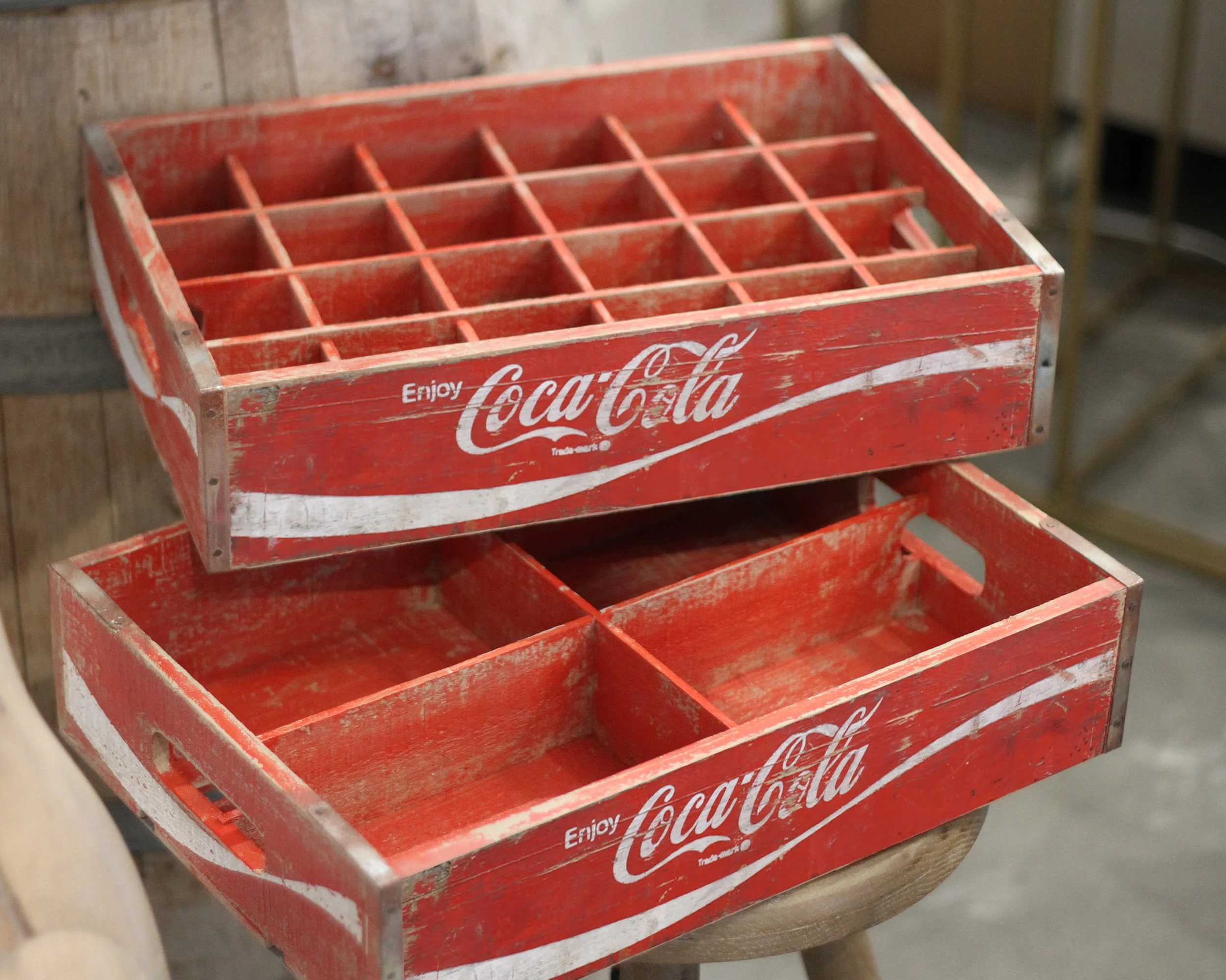 Vintage Red 24-grid Divided Coca-Cola Crate — Crates and Pallet