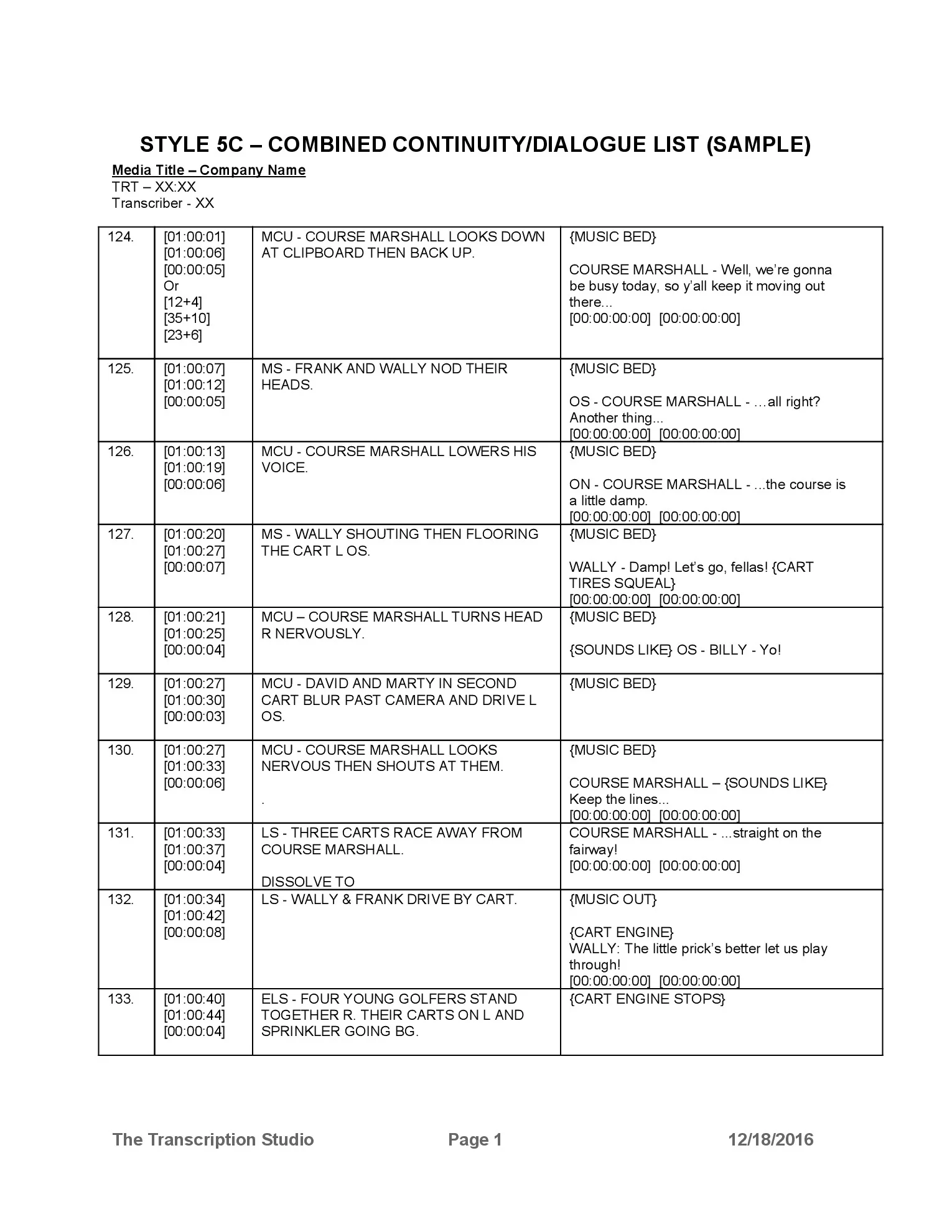 CCSL Formats & Styles — TranscriptionStudio.com | CCSL|Dialogue Lists