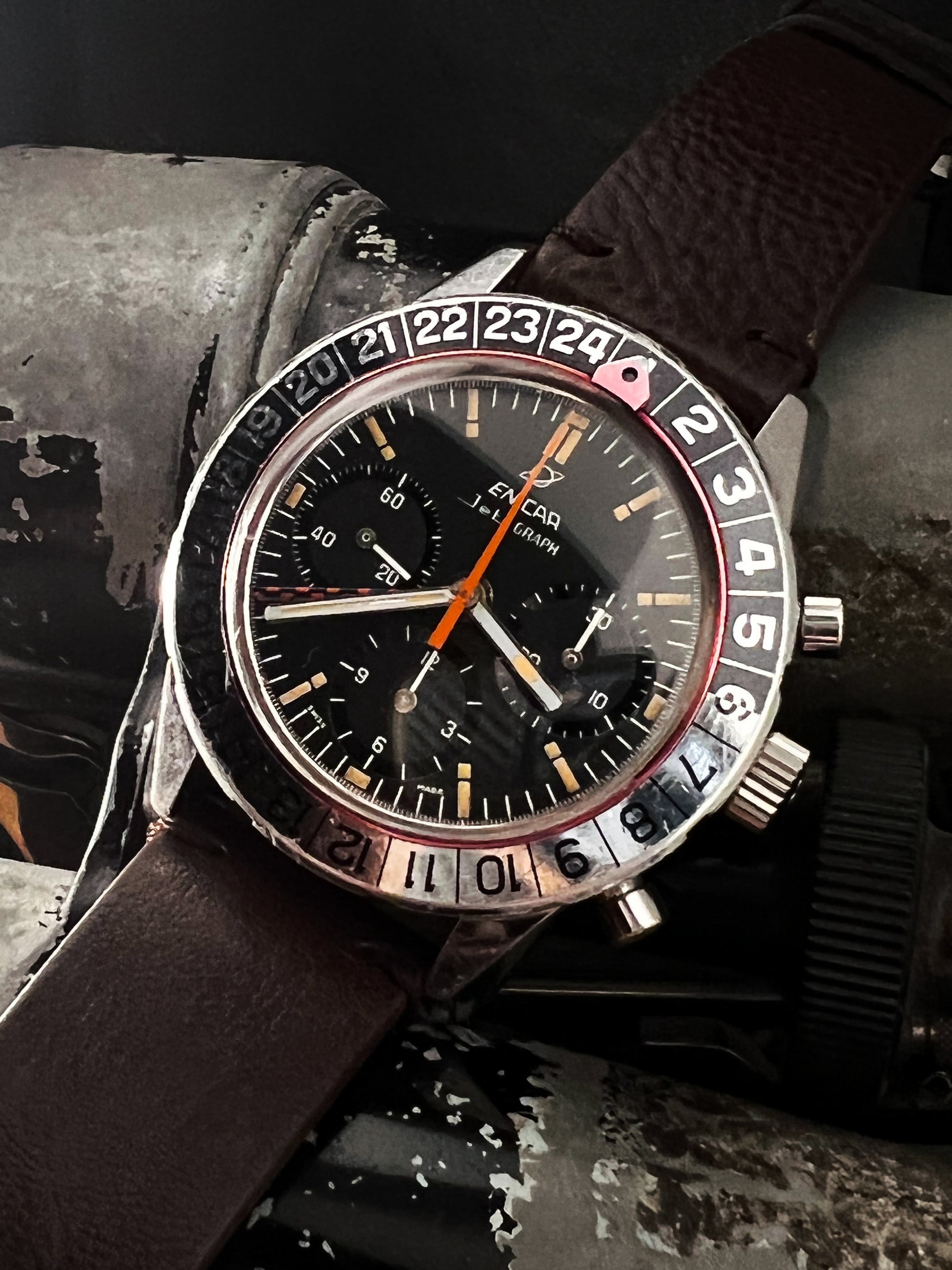 Enicar Jet Graph Chronograph Sherpa 300 GMT — Cool Vintage Watches