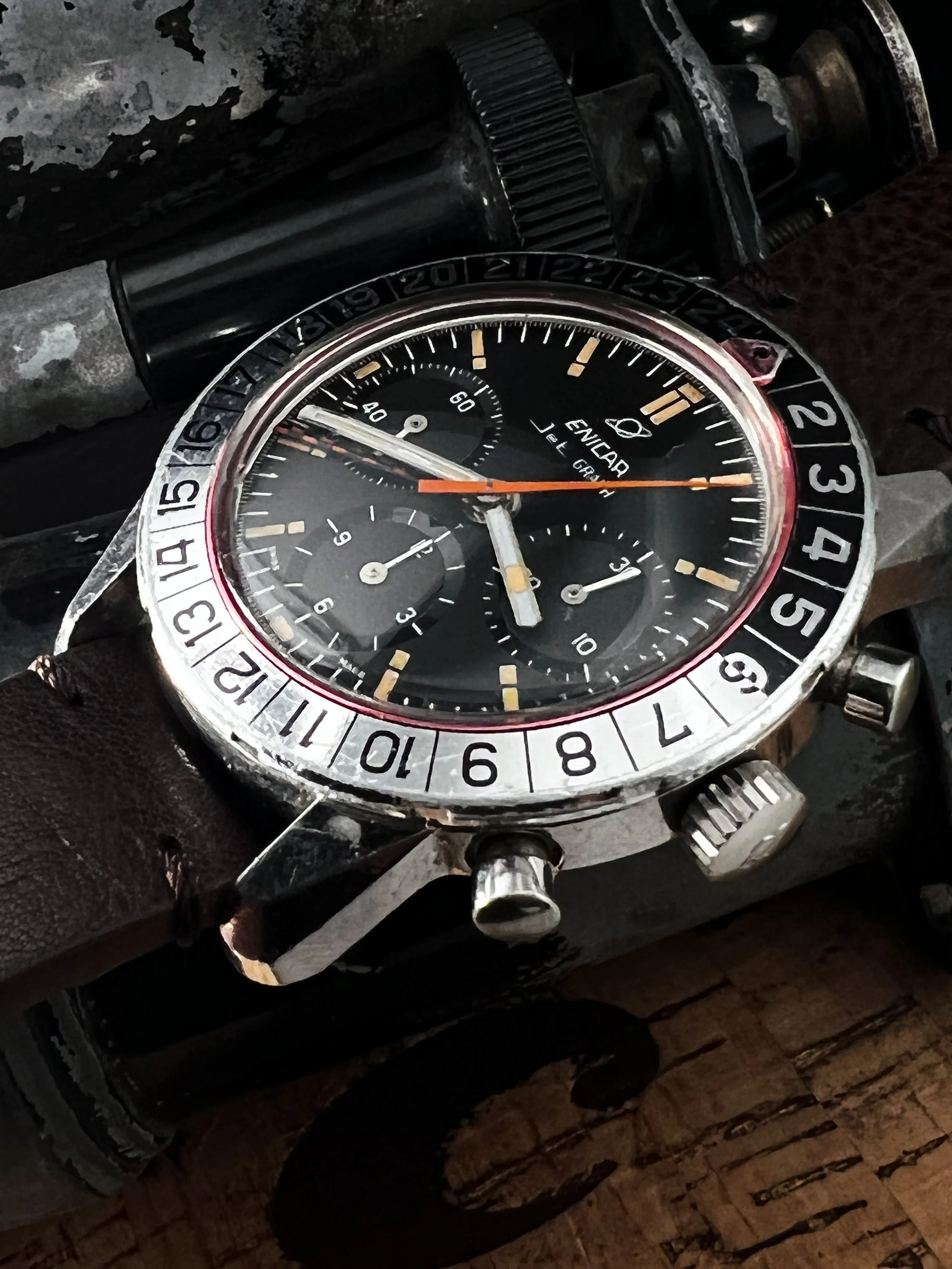 Enicar Jet Graph Chronograph Sherpa 300 GMT — Cool Vintage Watches