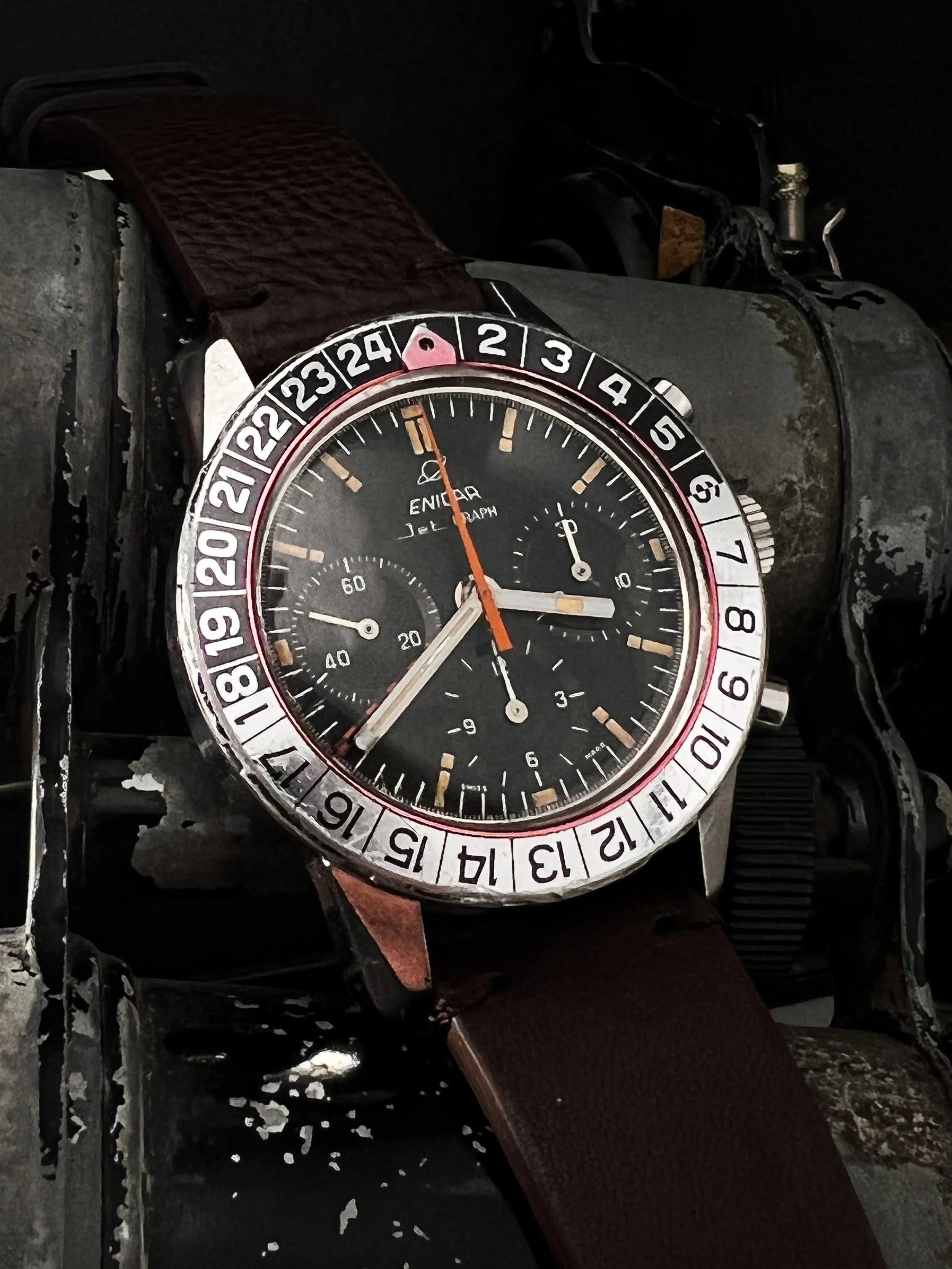 Enicar Jet Graph Chronograph Sherpa 300 GMT — Cool Vintage Watches