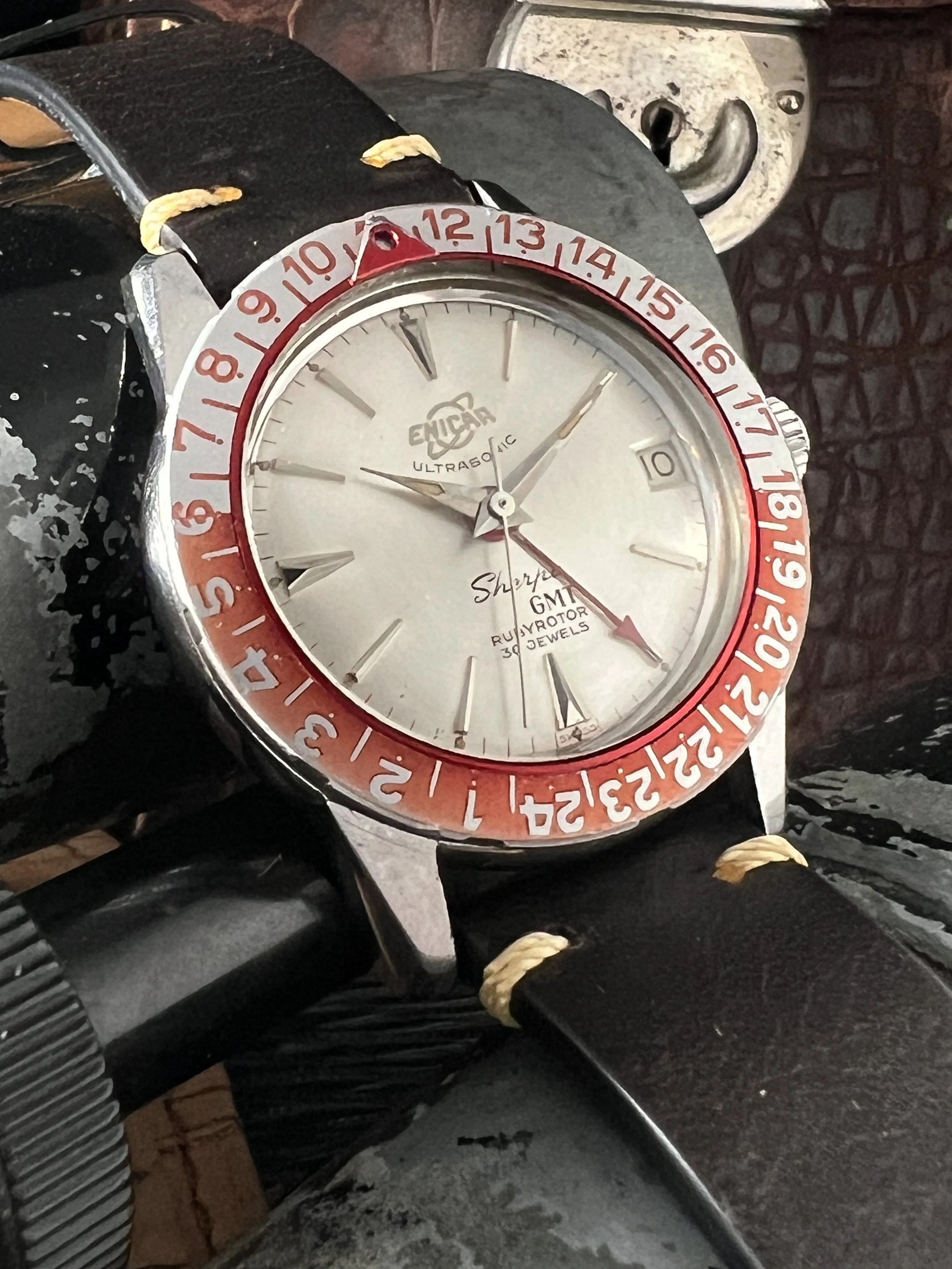 Awesome 60's Enicar Sherpa GMT 33 — Cool Vintage Watches