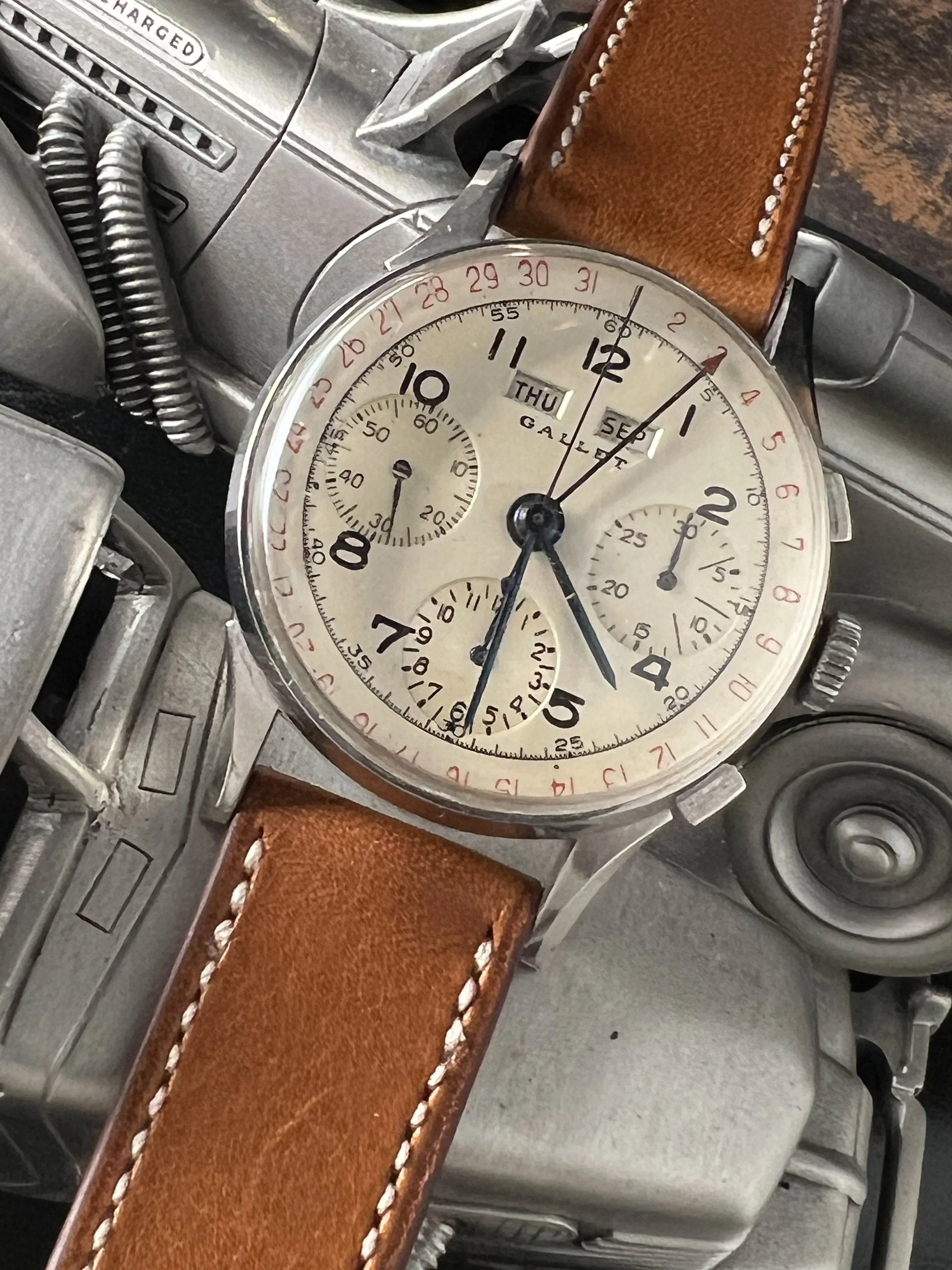 50's Swiss Gallet Triple Date Chronograph — Cool Vintage Watches