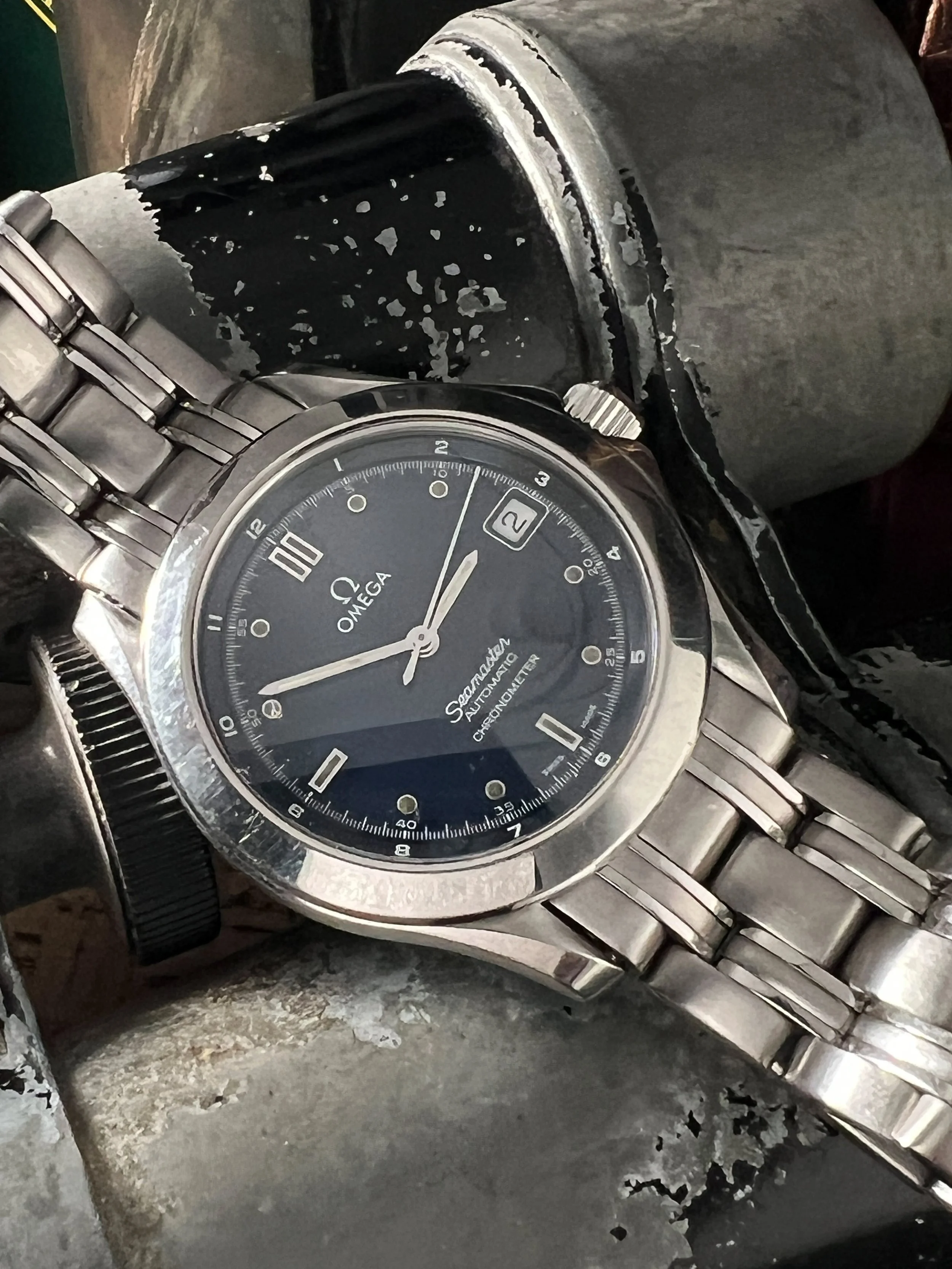 Vintage Blue 80's Omega Seamaster Chronometer — Cool Vintage Watches