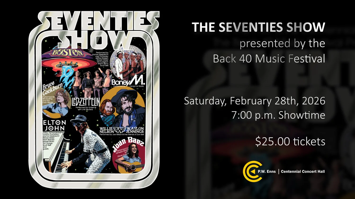 Back 40 Music Festival Presents: The '70s Show — P.W. Enns Centennial ...