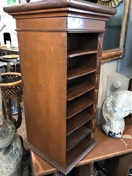 Double sided French Postcard display cabinet. — antiquities