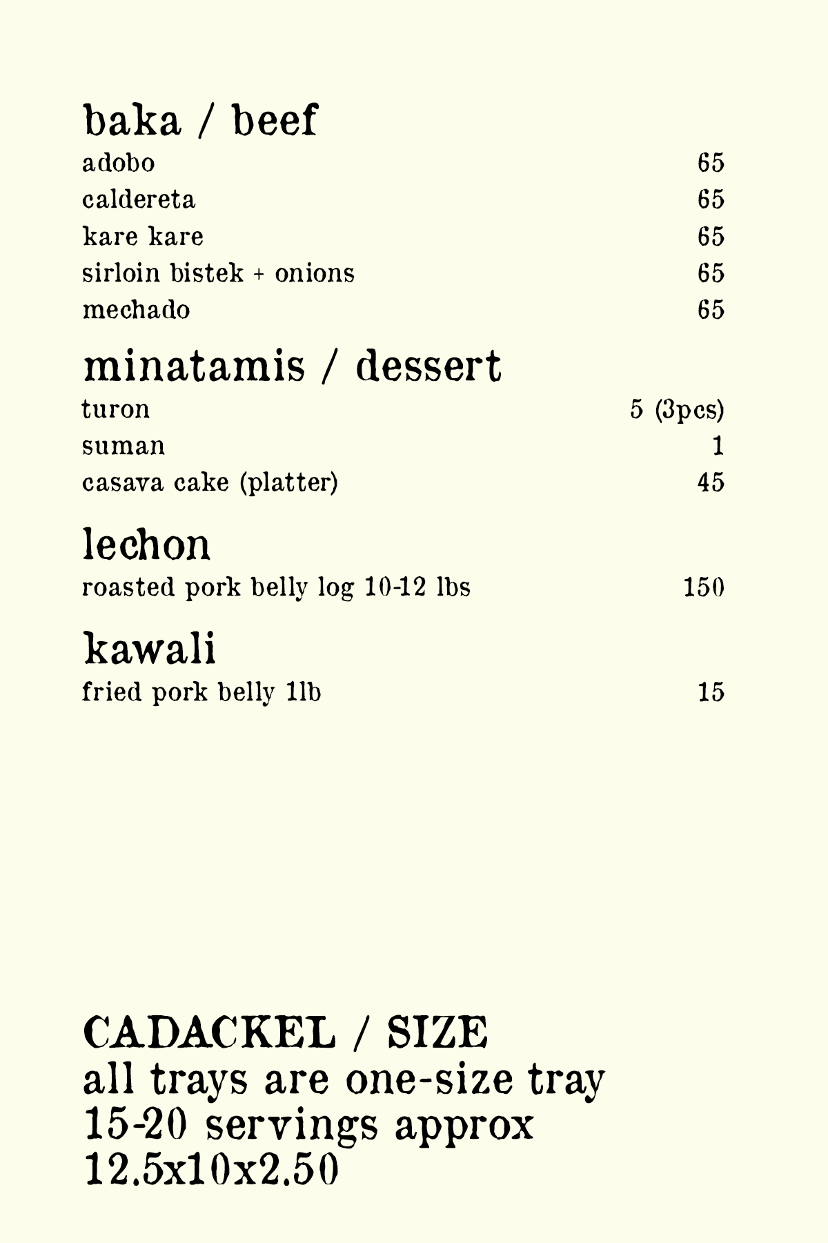 Menu — Tinuno
