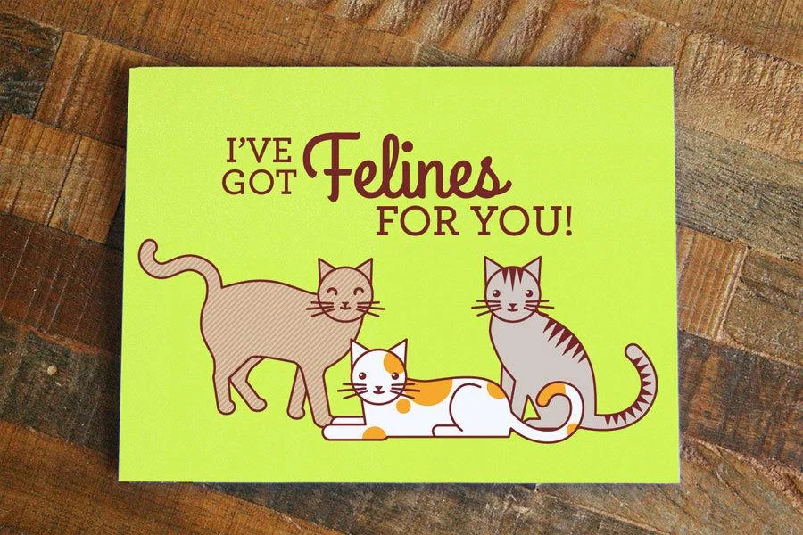 I'VE GOT FELINES FOR YOU CAT LOVE CARD — Local Notables Gift Shop