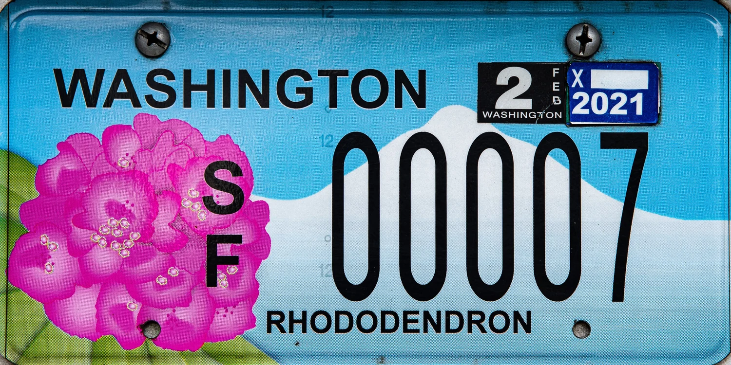 State Flower License Plate — Meerkerk Gardens