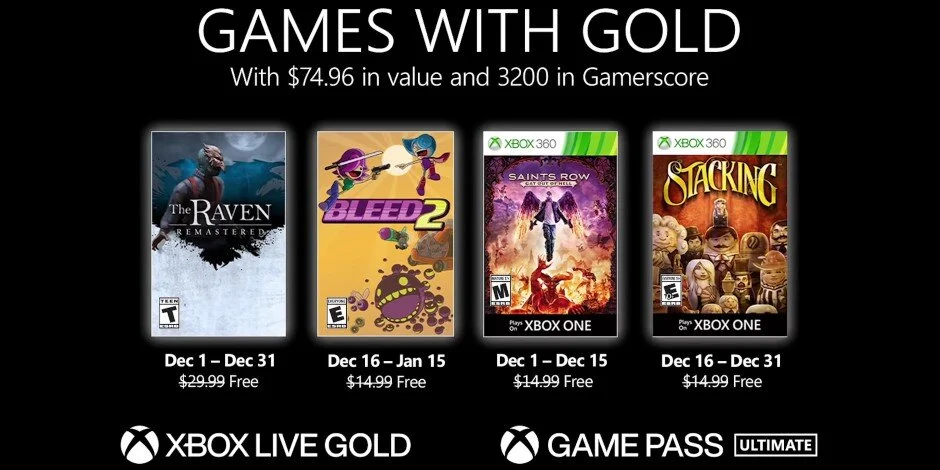Xbox Announced Its December Games With Gold Line-Up — GameTyrant