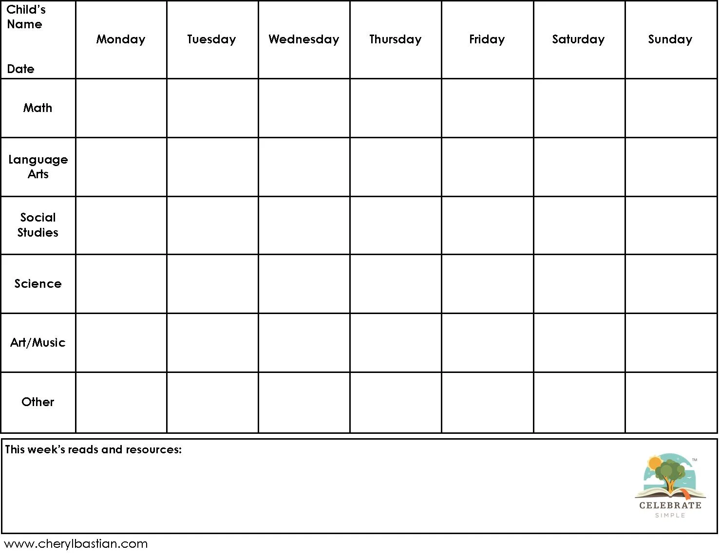 Free Resources — Celebrate Simple