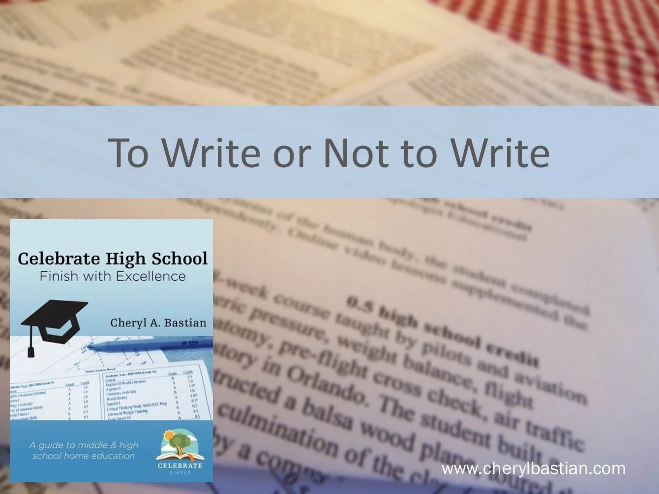 Course Descriptions- To Write or Not to Write — Celebrate Simple