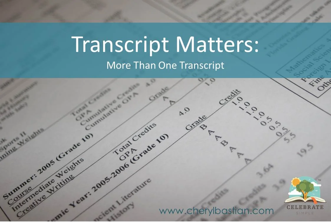 Transcript Matters: More than One Transcript? — Celebrate Simple