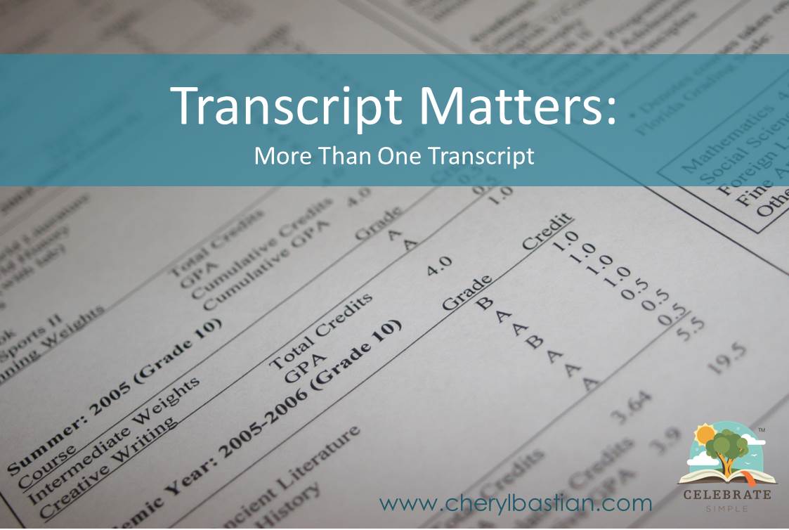 Transcript Matters: More than One Transcript? — Celebrate Simple