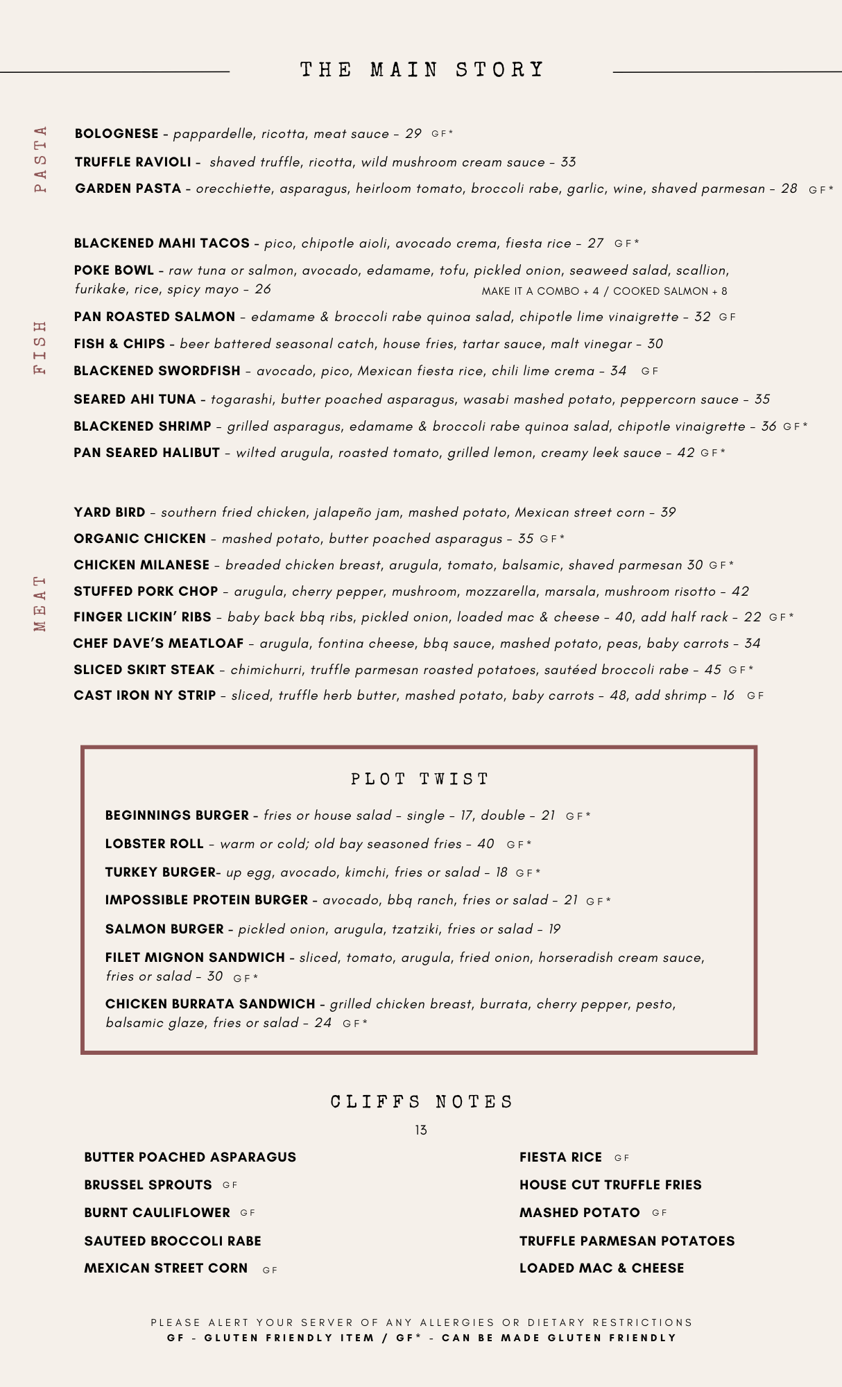 Daily Menus — beginnings