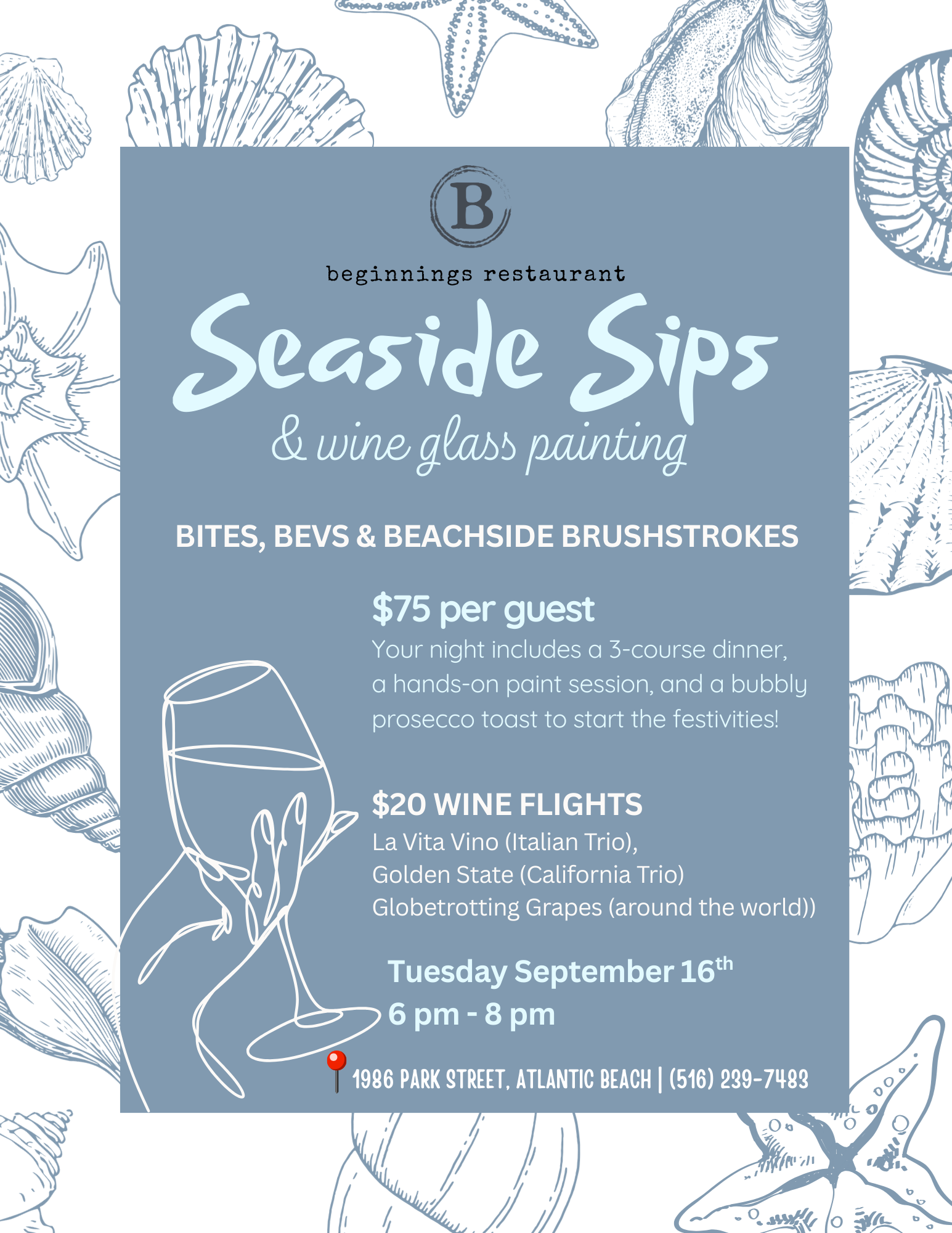 Seaside Sips & Wine Glass Painting — beginnings