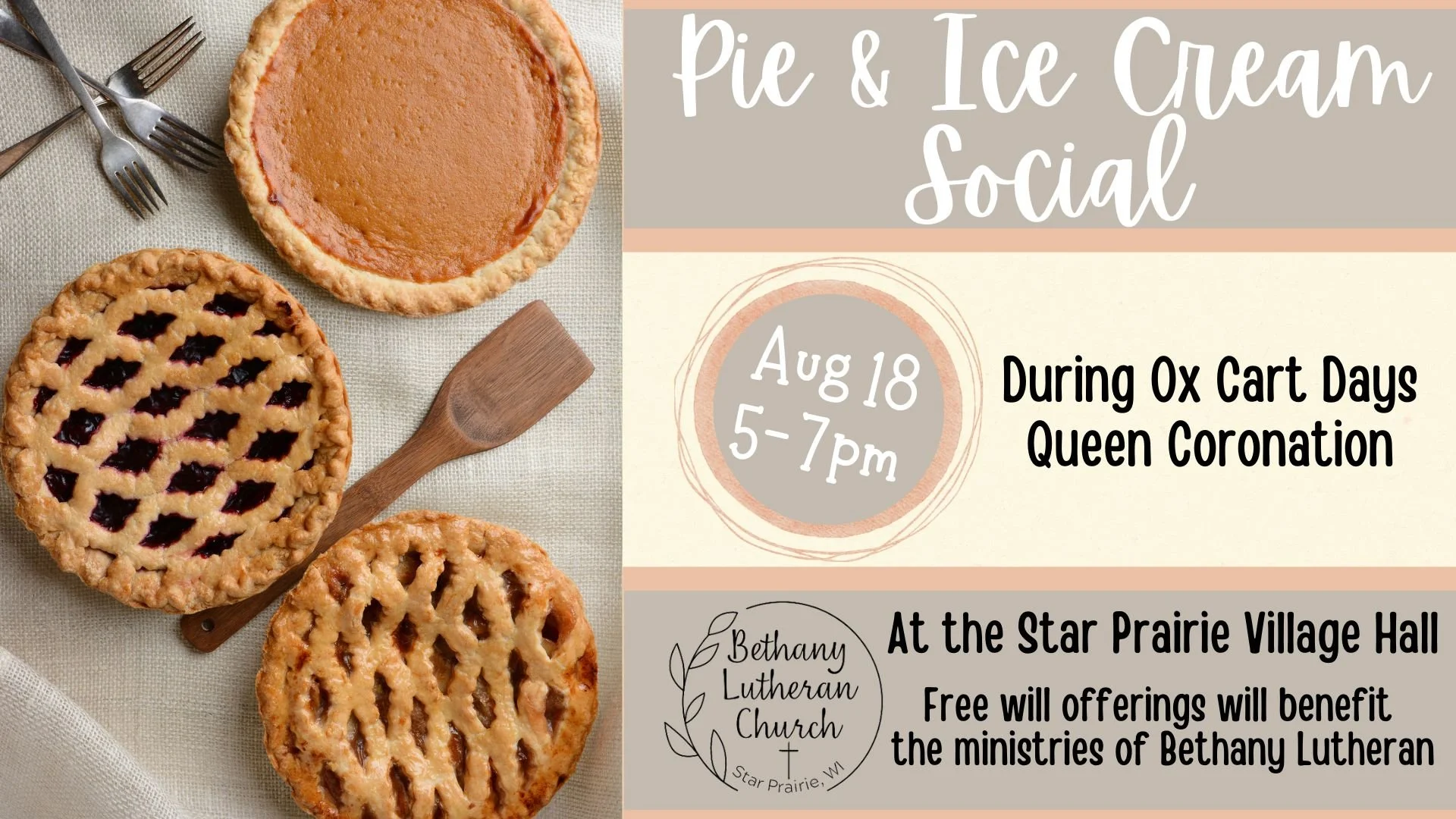 Pie & Ice Cream Social — Bethany Lutheran Church