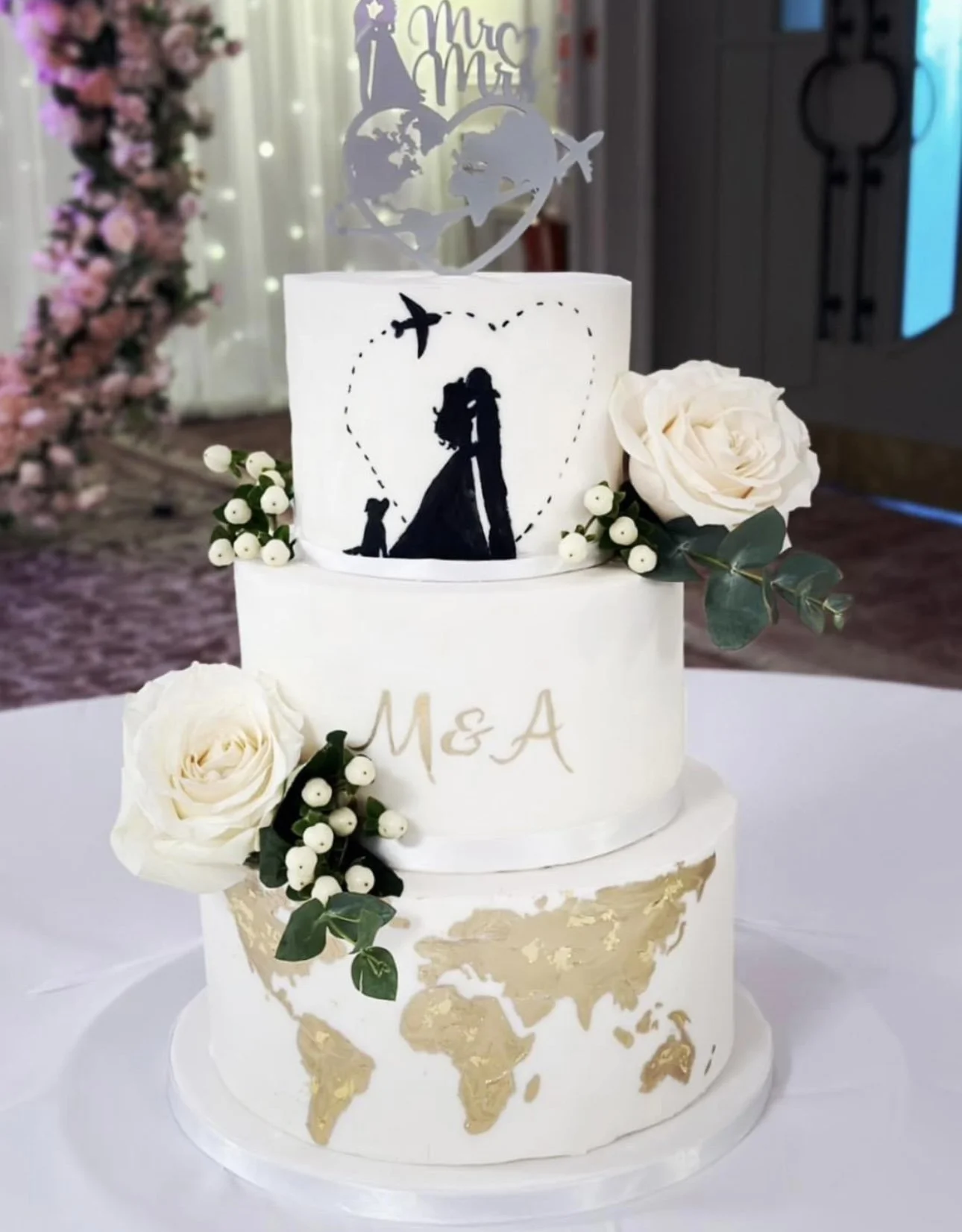 TRAVEL THEMED WEDDING CAKE — SUGAR FLOWER CAKE COMPANY BESPOKE WEDDING ...