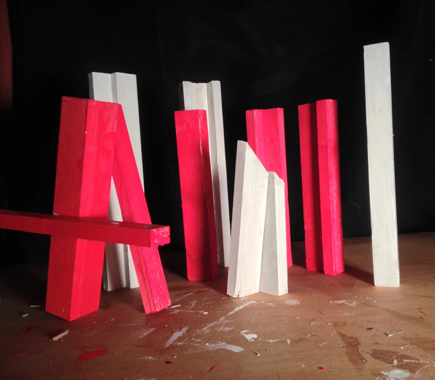 Red White Wood Sculpture — ART, etc.
