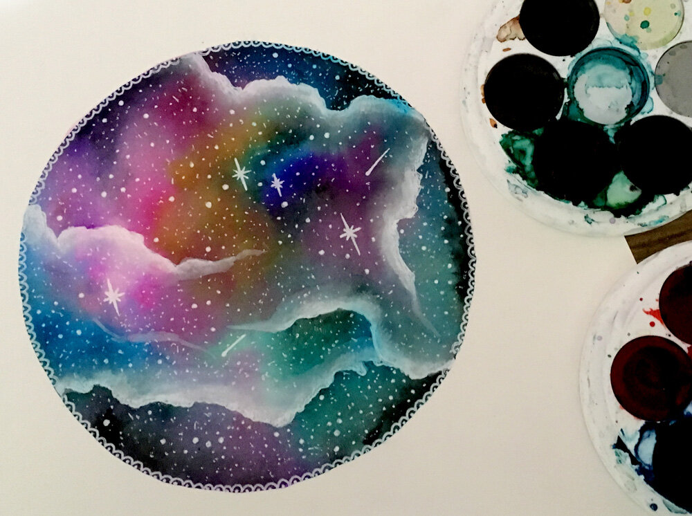 Galaxy Watercolour Painting
