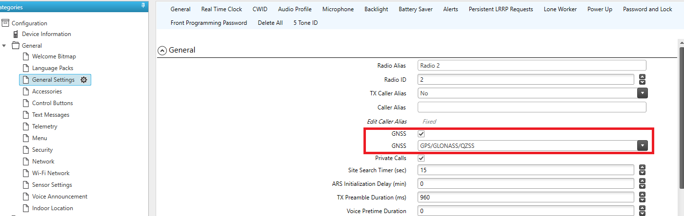 CPS configuration (field radios connected to a water sensor ...