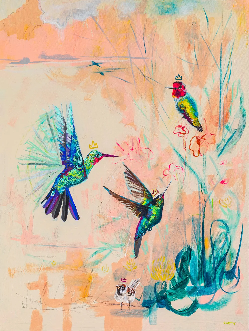 Hummingbird Paintings Prints