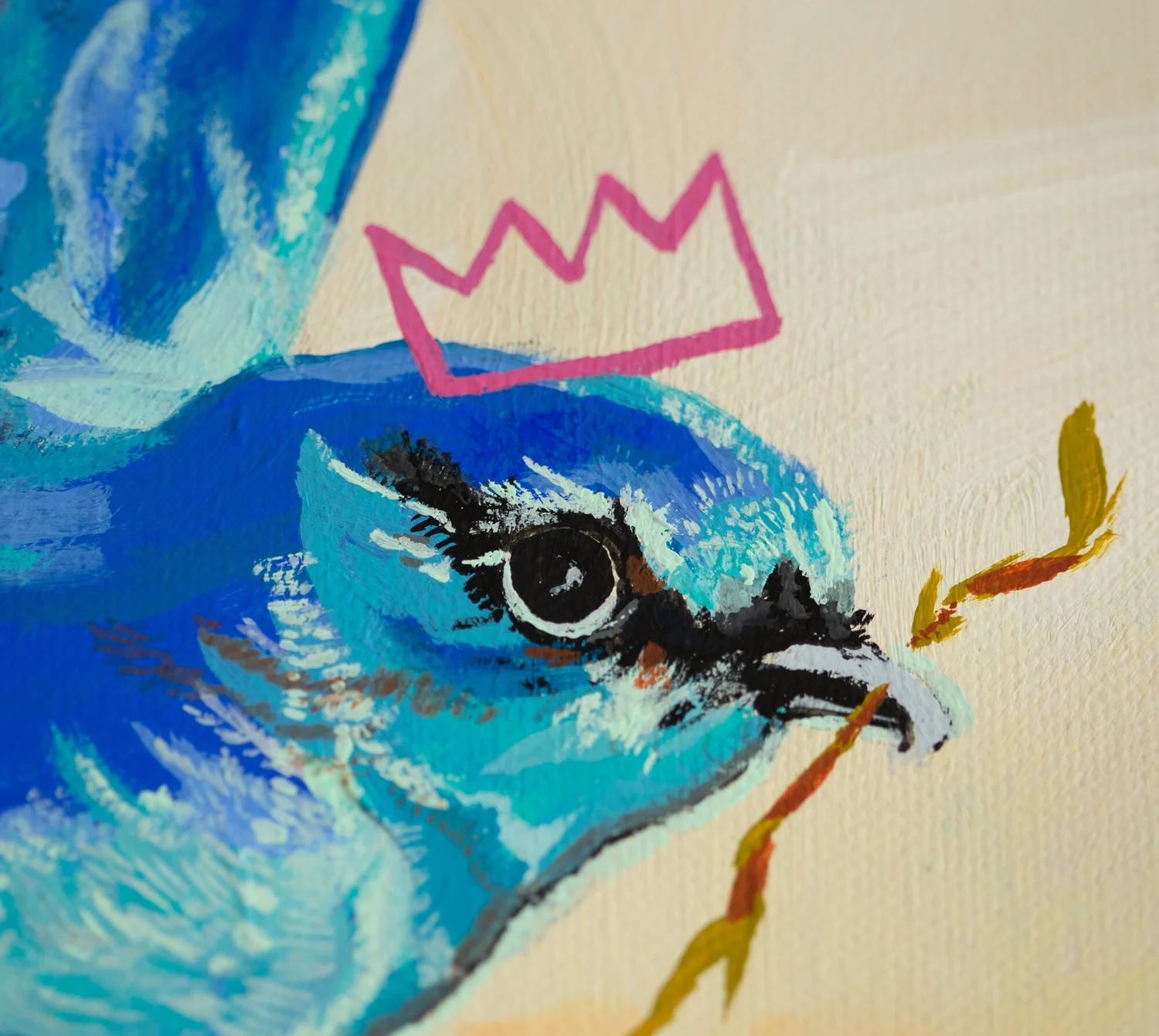 Abstract Blue Bird Painting