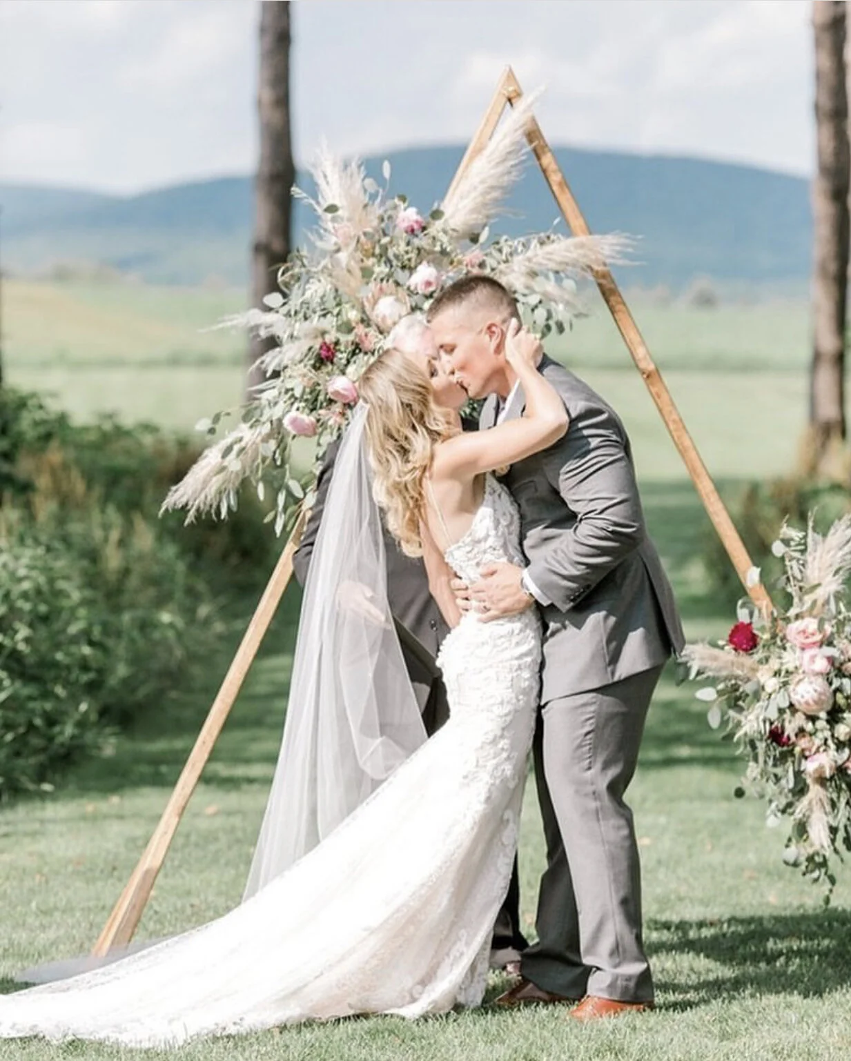 Wooden triangle wedding arch 60 photos - Astyledwedding.com