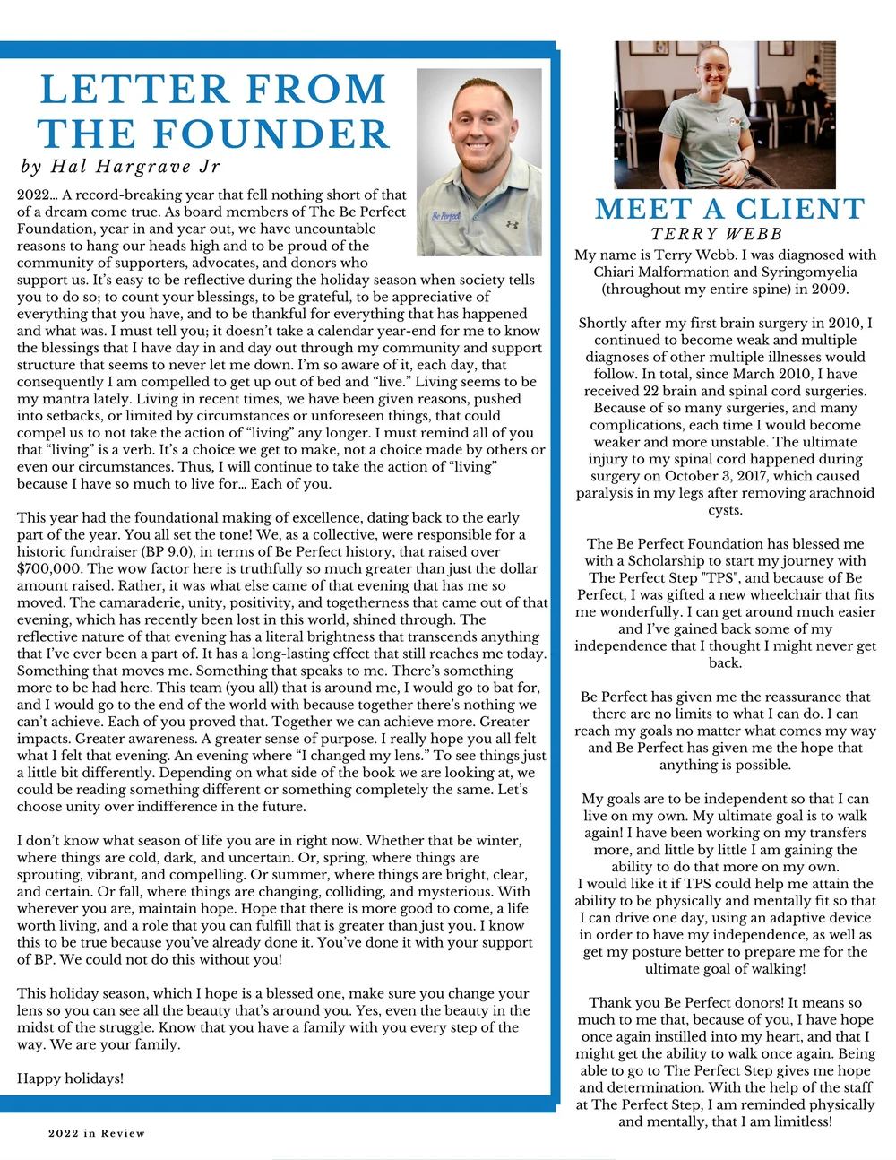 2022 RECAP — Be Perfect Foundation