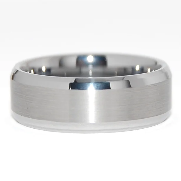 Feral Tungsten Polished Brushed Beveled Ring — JKCRings.com Unique Mens ...