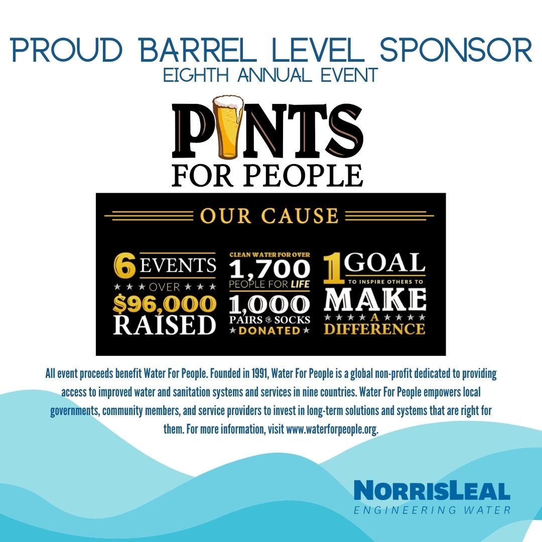 Proud Sponsor Pints For People 2022 NL Engineering Water