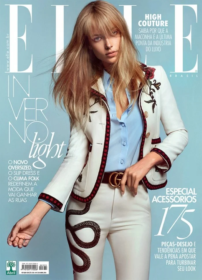 Hannah Ferguson Covers Elle Brazil April 2016, Lensed By Gustavo ...