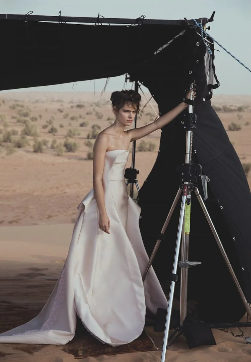 Maya Gunn Wears Desert-Born Elegance Lensed By Silja Magg For Vogue Arabia September 2017 — Anne ...