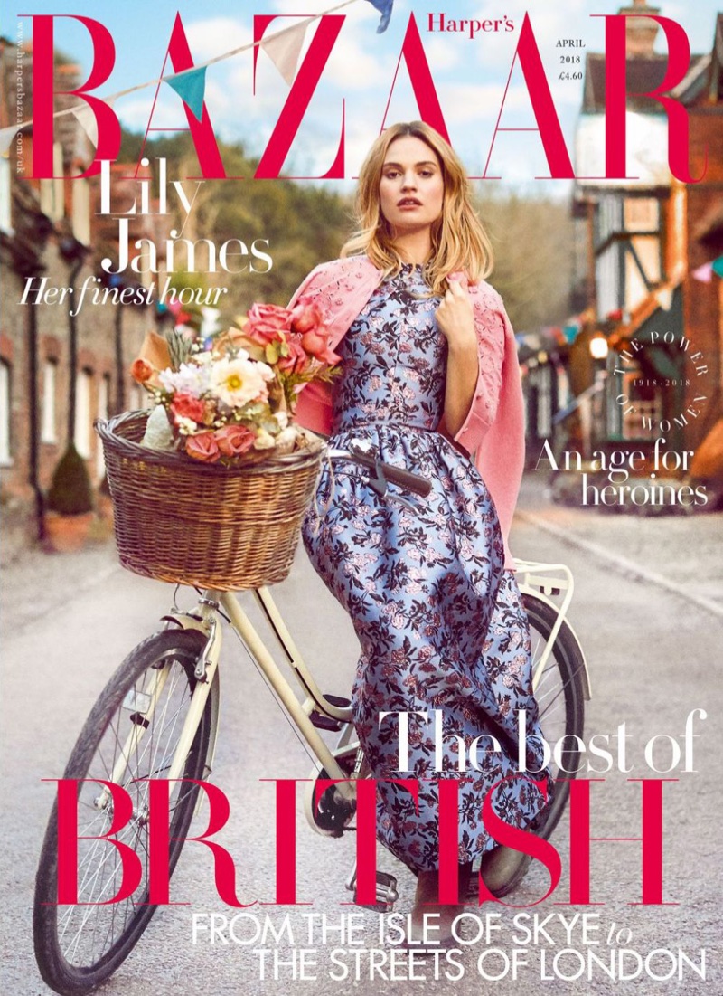 Lily James Is Garden Variety Brit, by Richard Phibbs in Harper's Bazaar ...