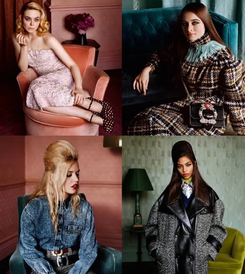Elle Fanning And Co In Miu Miu Fall Winter 2018 19 Campaign By Alasdair