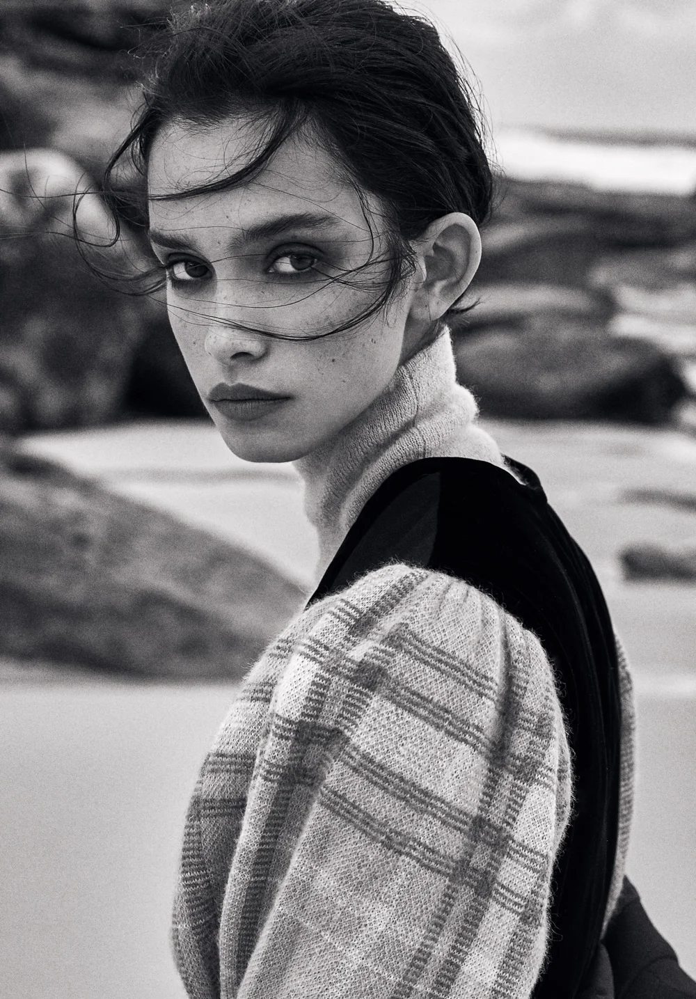 Zoe Bernard Strolls Pensively By The Sea In Jeremy Choh Images For ELLE ...