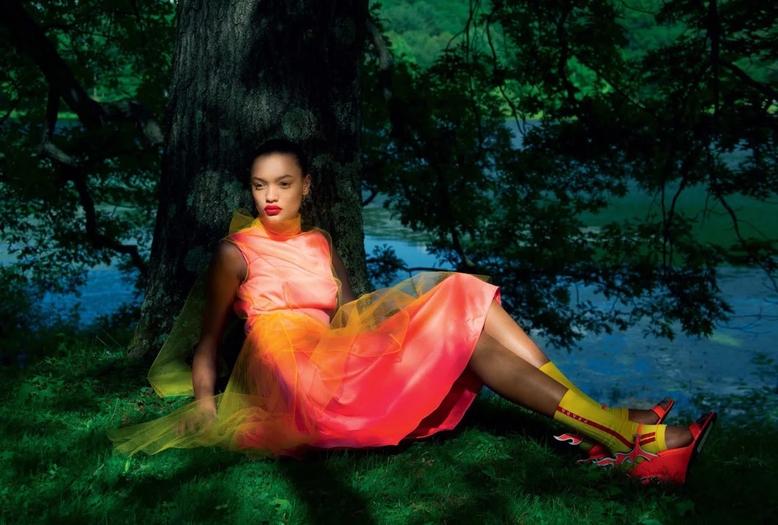 Lameka Fox Wears Bright Prada In Erik Madigan Heck For Harper's Bazaar ...