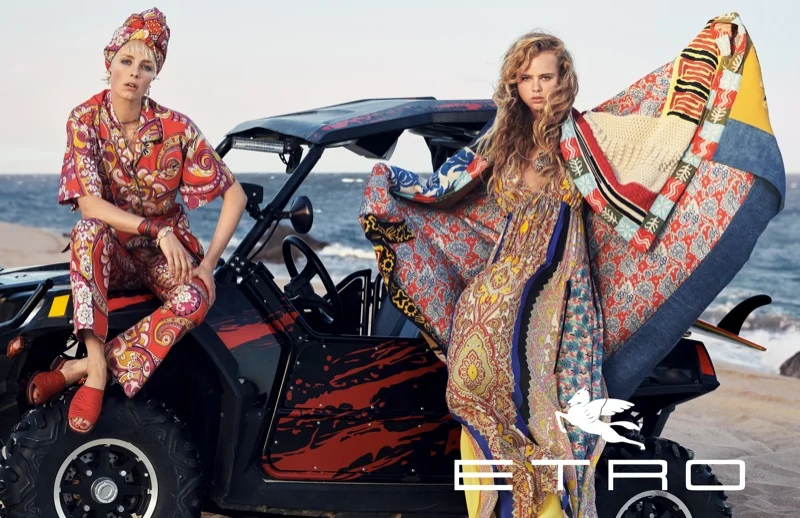 Cass Bird Eyes Edie Campbell + Olivia Vinten For Etro's California ...