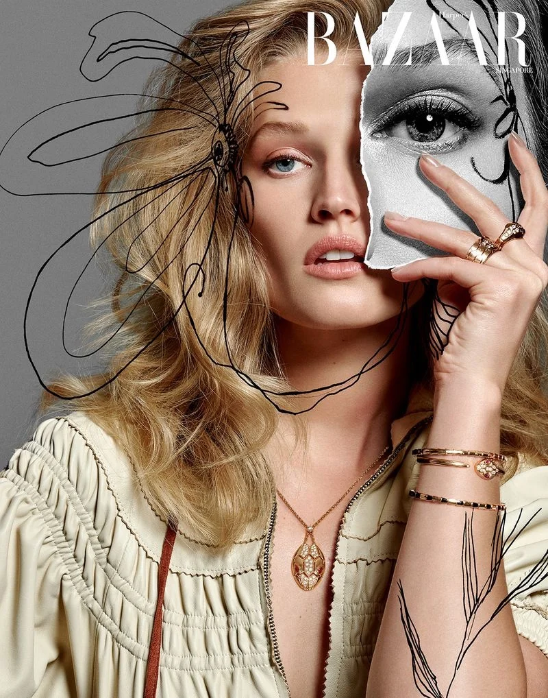 Toni Garrn Mixes Jewelry + Mascara In Arty Images By Yu Tsai For Harper ...