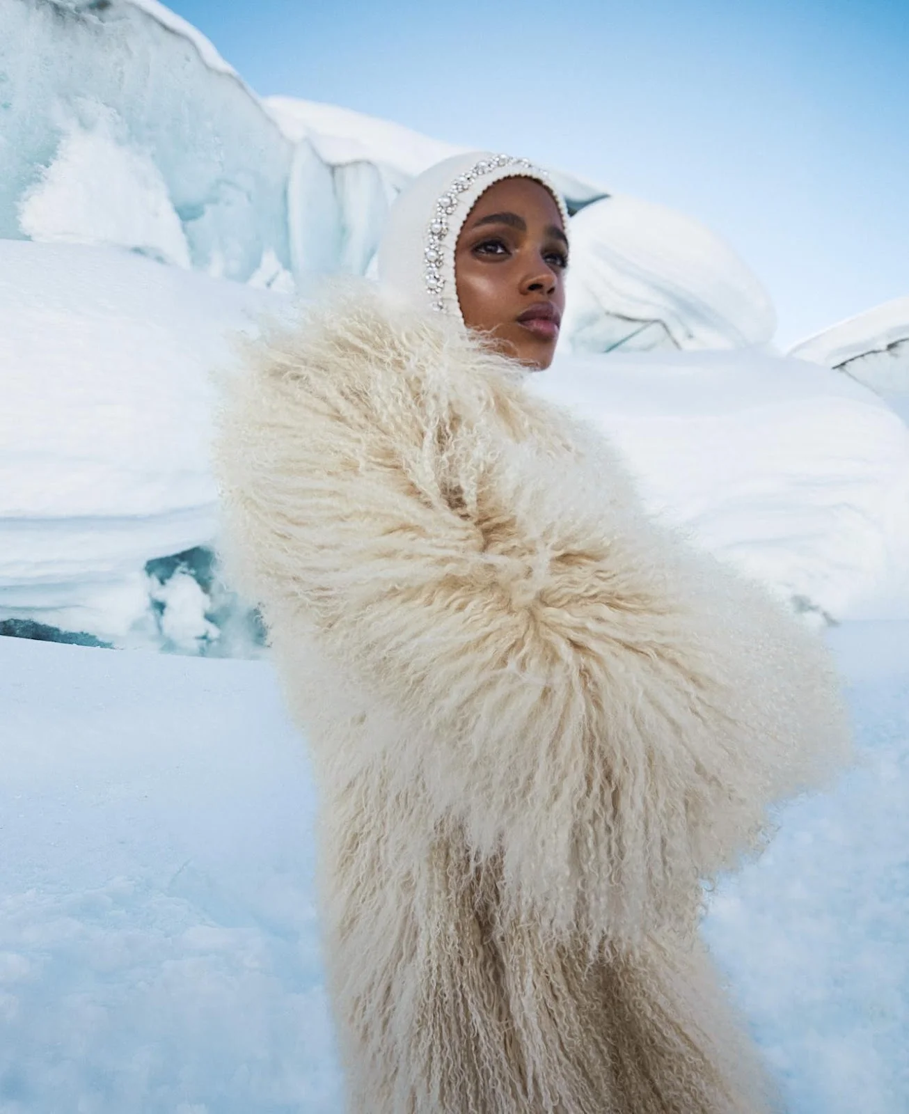 Aya Jones Wears Winter Splendor Lensed by Yeste Txema for Harper's ...