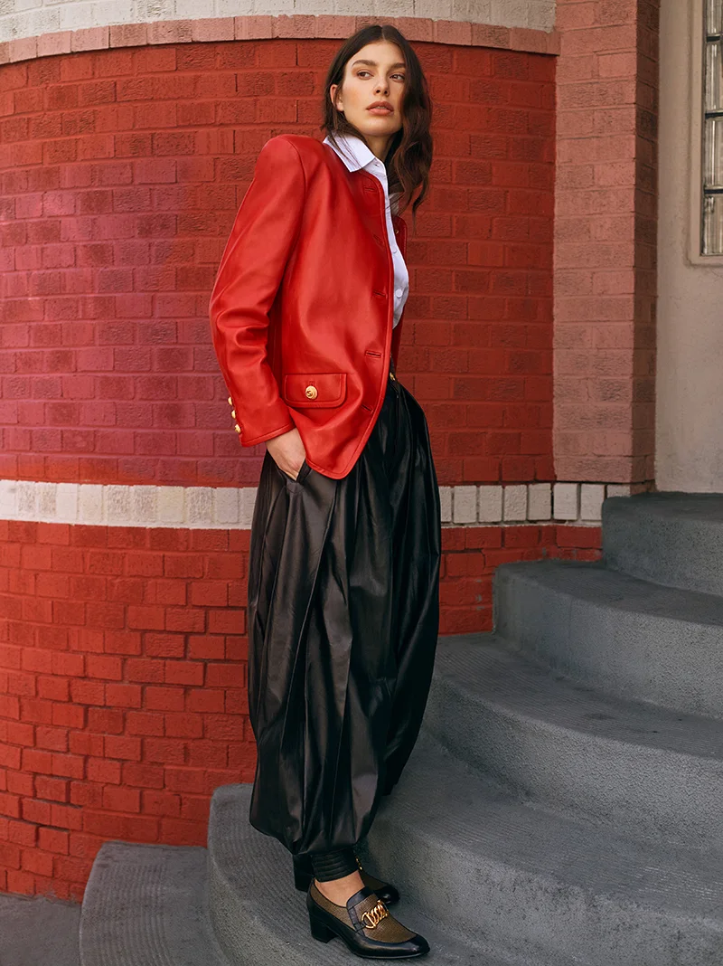 Camila Morrone Poses In Fall Leathers by Thomas Whiteside for Vogue ...