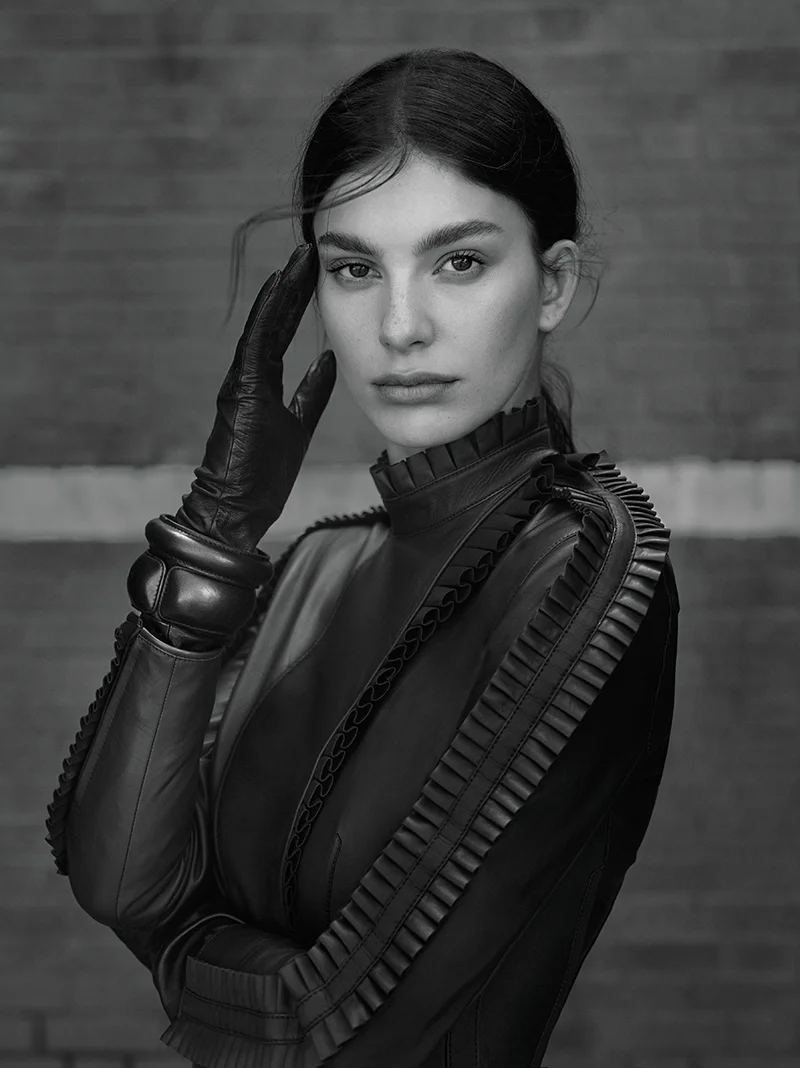 Camila Morrone Poses In Fall Leathers by Thomas Whiteside for Vogue ...