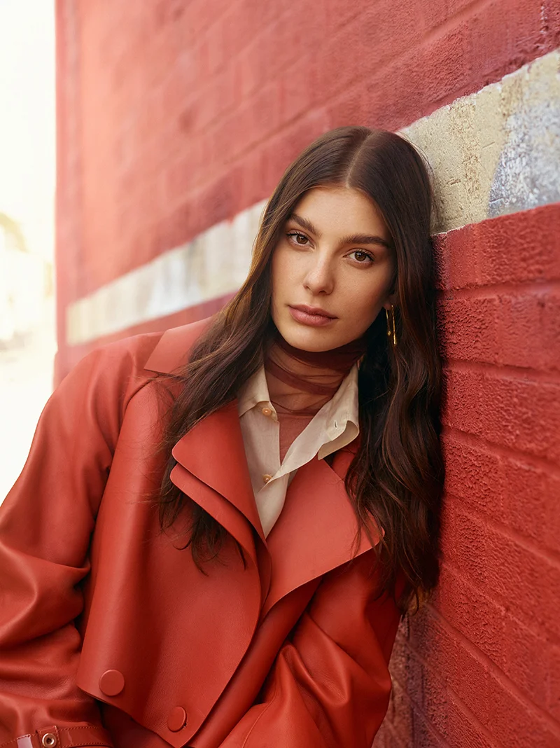 Camila Morrone Poses In Fall Leathers by Thomas Whiteside for Vogue ...