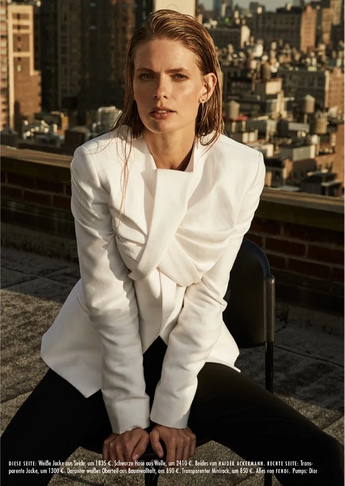 Julia Stegner Sizzles in David Roemer Glam Modern Shots for ELLE ...